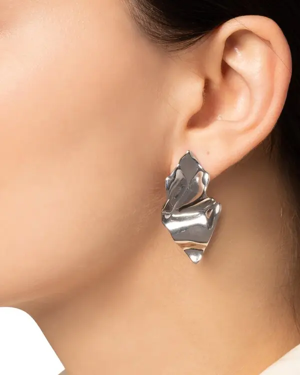 Alexis Bittar Crumpled Earrings - Silver