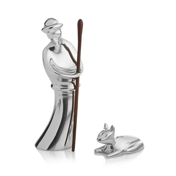 NAMBE Miniature Nativity Shepherd & Lamb - Silver