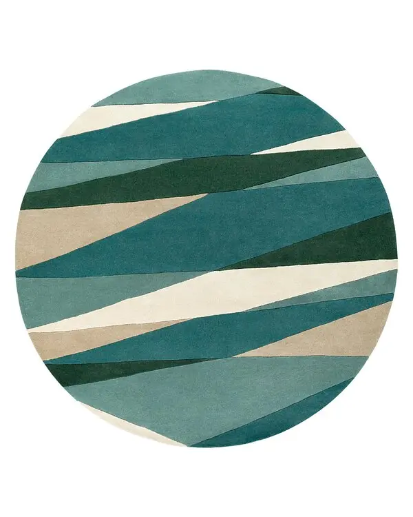 LIVABLISS Forum Fm-7204 Round Area Rug, 4' Round - Sea Foam