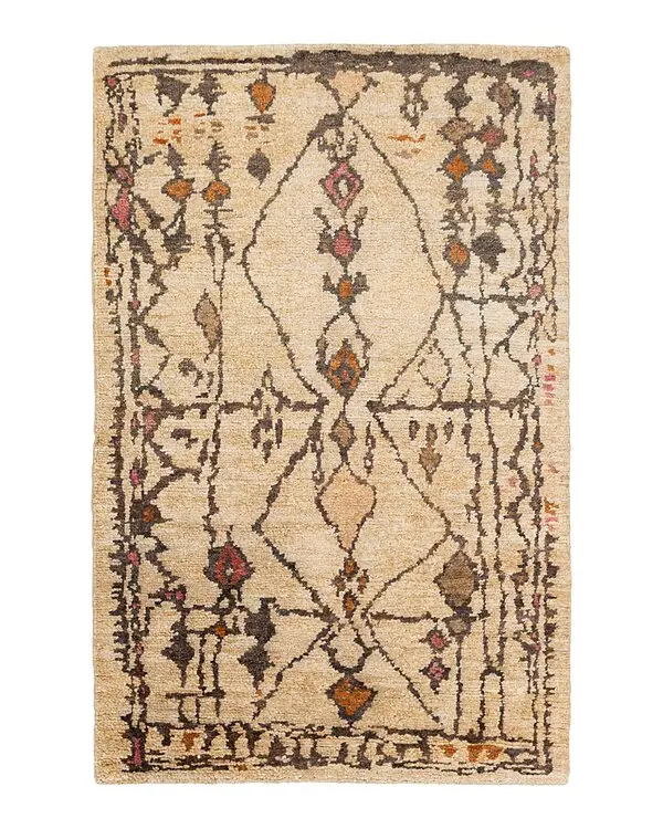 SURYA Medina Area Rug, 6' X 9 - Burnt Orange/ Hot Pink/ Taupe/ Mocha/ Be