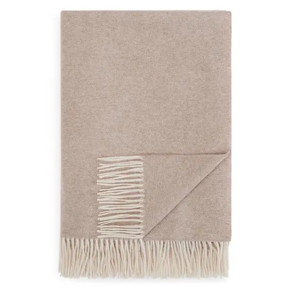SFERRA Renna Fringed Throw - Natural