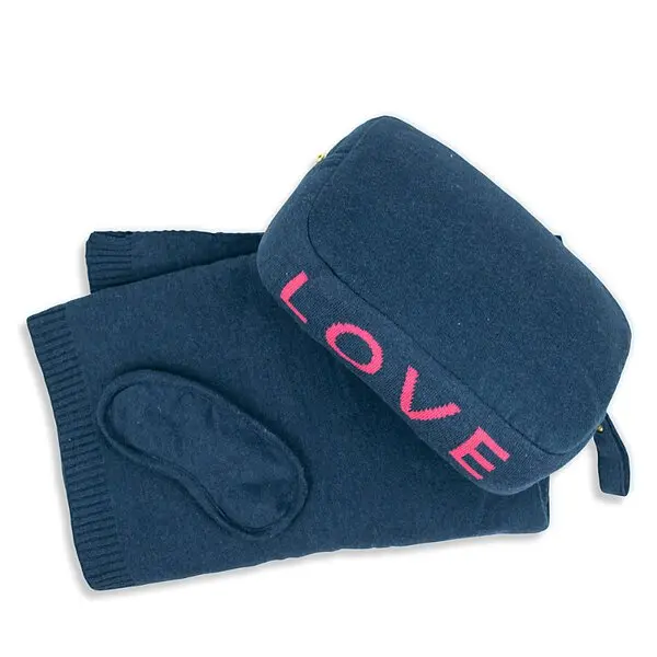 PINK LEMONADE Love Travel Throw Blanket - Navy Blue