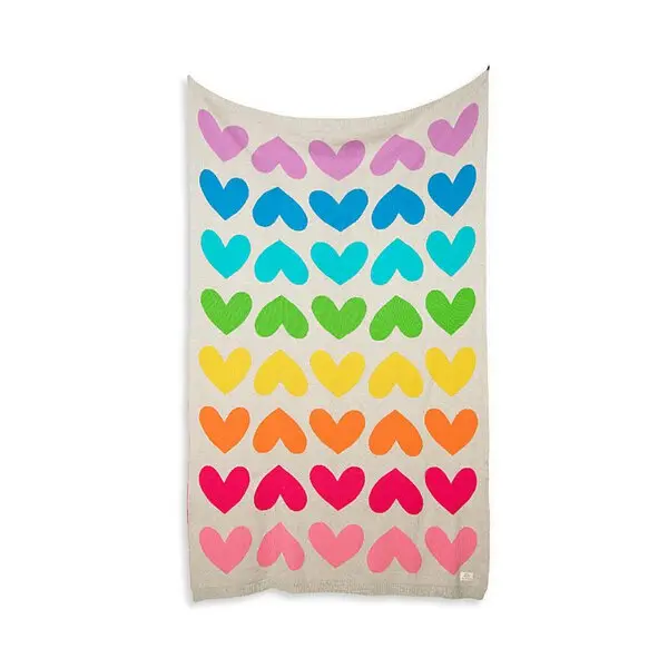 PINK LEMONADE Hearts Travel Throw Blanket - Blush