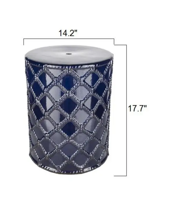 Livabliss Gaylor Garden Stool - Navy