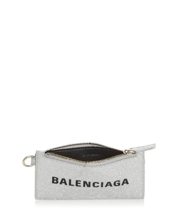 Balenciaga Cash Card Case On Keychain Sparkling Fabric