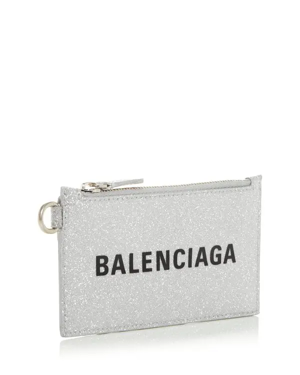 Balenciaga Cash Card Case On Keychain Sparkling Fabric