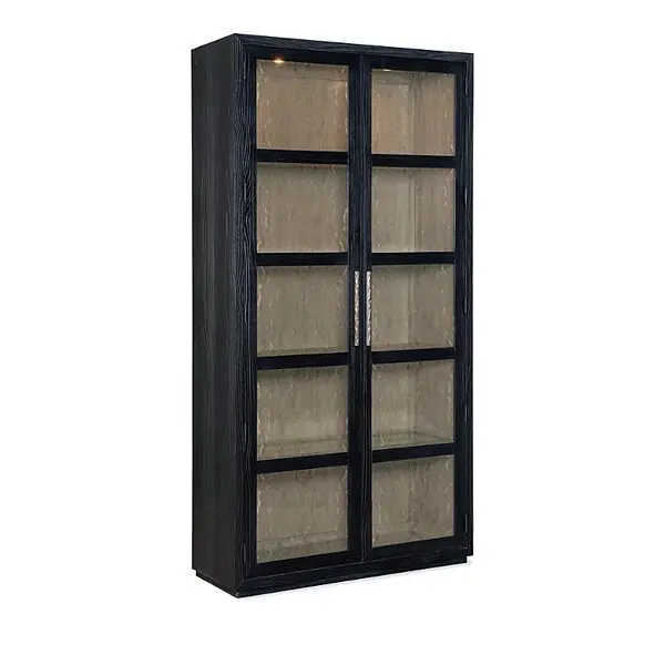 HOOKER FURNITURE Linville Falls Shou Sugi Ban Curio Cabinet - Black