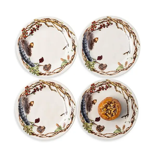 JULISKA Forest Walk Party Plates, Set Of 4 - Café Au Lait