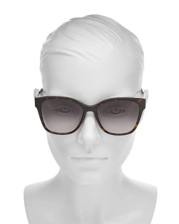 Saint Laurent Square Sunglasses, 56mm - Havana/gray Gradient