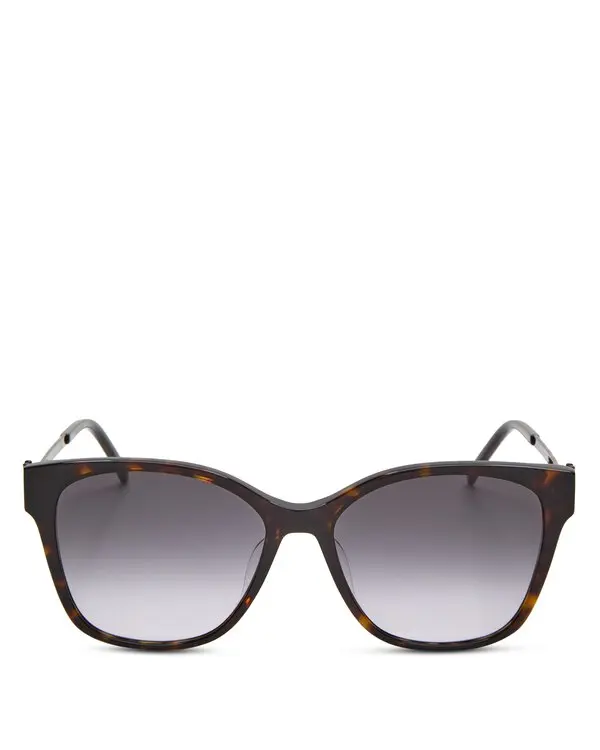 Saint Laurent Square Sunglasses, 56mm - Havana/gray Gradient