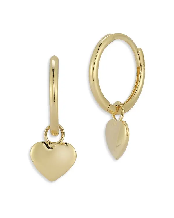 MOON & MEADOW 14k Yellow Heart Huggie Earrings - Gold