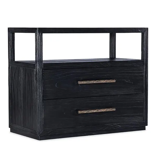 HOOKER FURNITURE Linville Falls Shou Sugi Ban Two Drawer Nightstand - Black