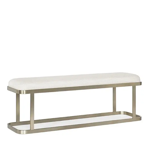 HOOKER FURNITURE Linville Falls River Branch Upholstered Bench - Silver