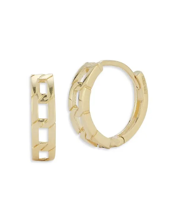 MOON & MEADOW 14k Yellow Chain Huggie Earrings - Gold
