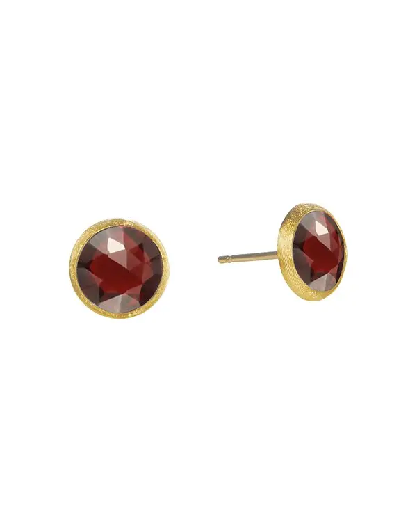 Marco Bicego 18k Yellow Gold Jaipur Garnet Stud Earrings - Red/gold