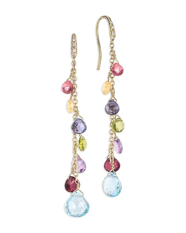 Marco Bicego 18k Yellow Gold Paradise Gemstone Drop Earrings - Multi
