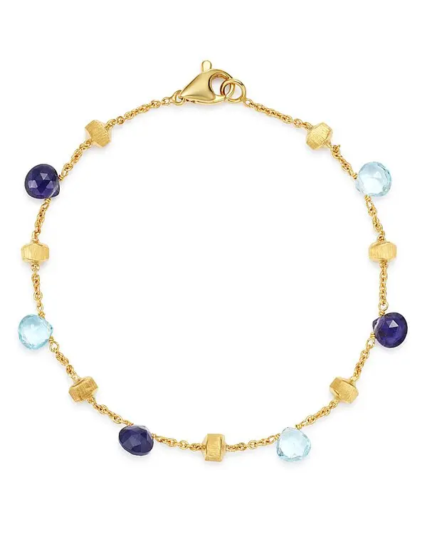 Marco Bicego 18k Yellow Gold Iolite And Blue Topaz Beaded Bracelet - Blue/gold