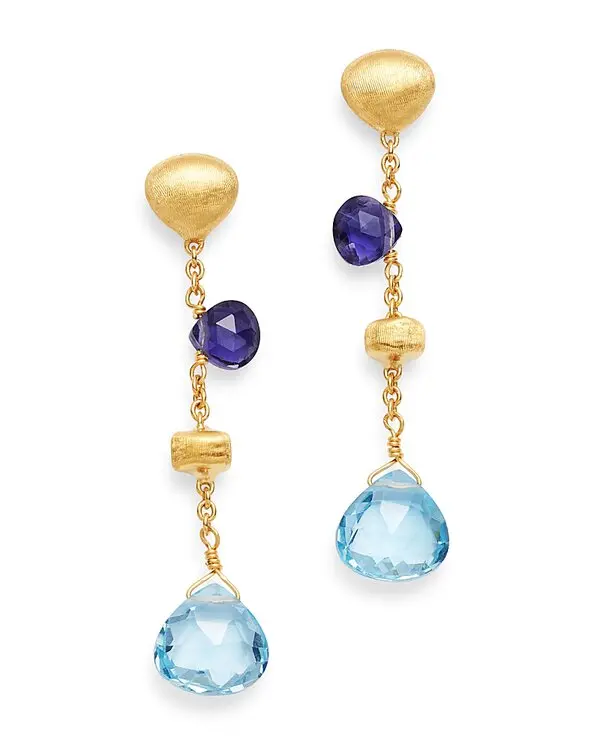 Marco Bicego 18k Yellow Gold Paradise Drop Earrings - Blue/gold