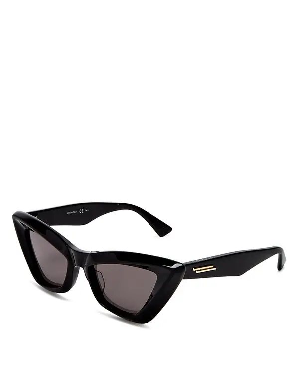 Bottega Veneta 53mm Cat Eye Sunglasses - Black/gray Solid
