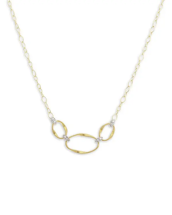 Marco Bicego Onde Diamond Three Station Necklace - Yellow/white Gold