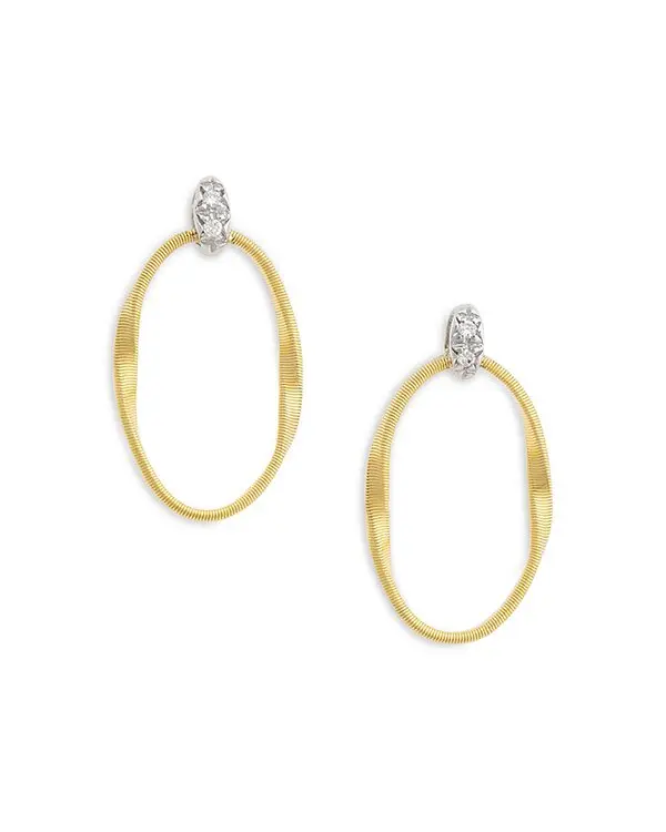 Marco Bicego 18k Yellow Gold Onde Diamond Stud Earrings - Yellow/white Gold