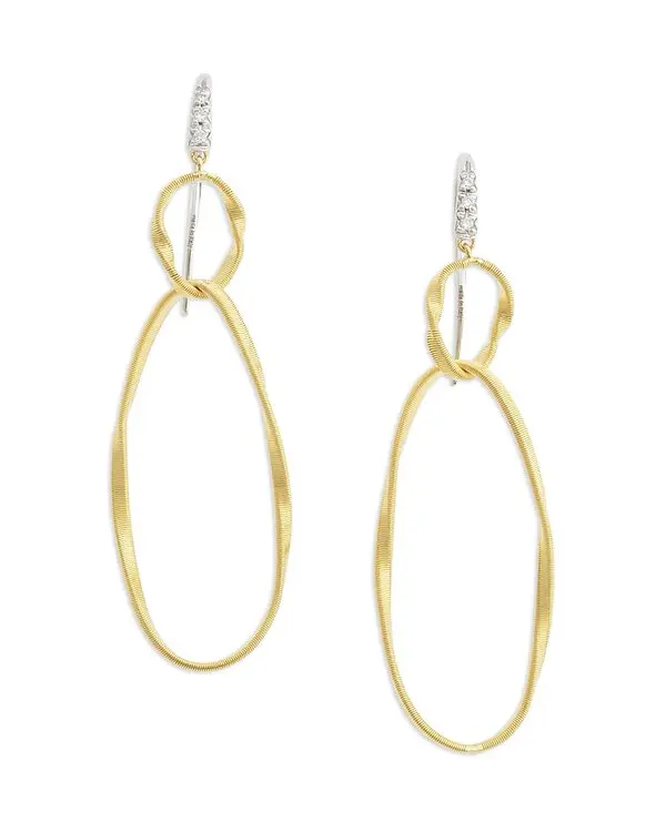 Marco Bicego 18k Yellow Gold Onde Hook Earrings - Yellow/white Gold