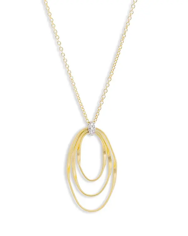 Marco Bicego 18k Yellow Gold Onde Diamond Short Pendant Necklace - Yellow/white Gold