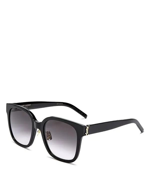 Saint Laurent Square Sunglasses, 55mm - Black/gray Gradient