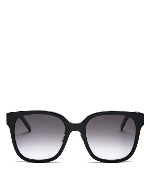 Saint Laurent Square Sunglasses, 55mm - Black/gray Gradient