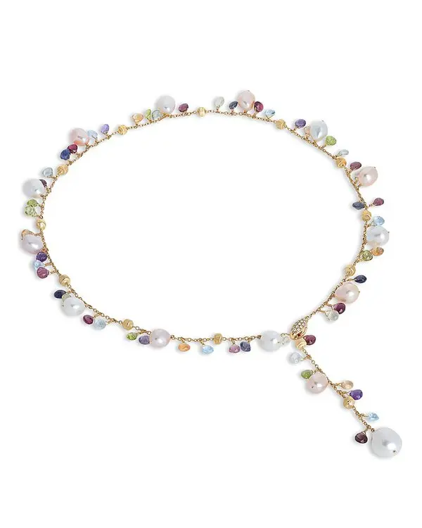 Marco Bicego 18k Yellow Gold Paradise Pearl, Diamond And Gemstone Y Necklace - Multi/gold