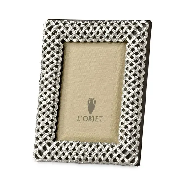 L'Objet Braid 2 X 3 Picture Frame - Platinum