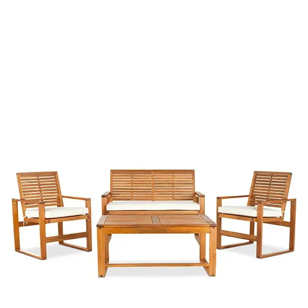 SAFAVIEH Ozark 4 Piece Outdoor Living Set - Natural