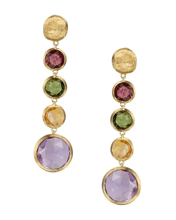 Marco Bicego Jaipur Yellow Gold And Multi-stone Drop Earrings - Multi/gold