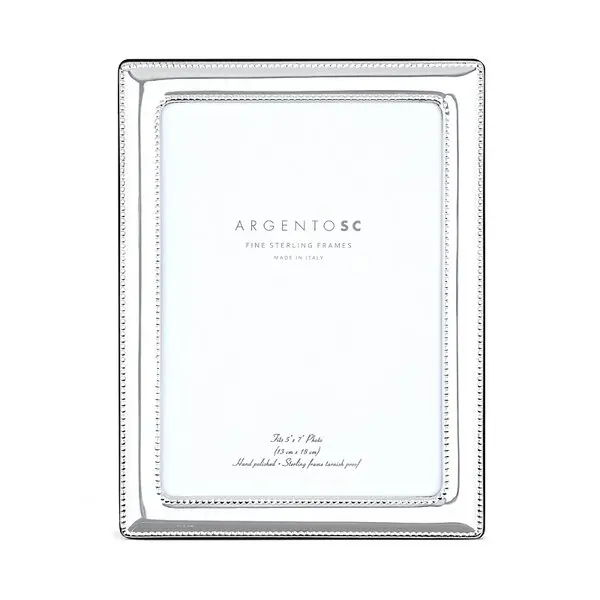 ARGENTO SC Argento Double Bead Frame, 5 X 7 - Sterling Silver