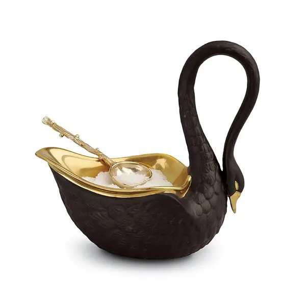 L'Objet Swan Salt Cellar - Black