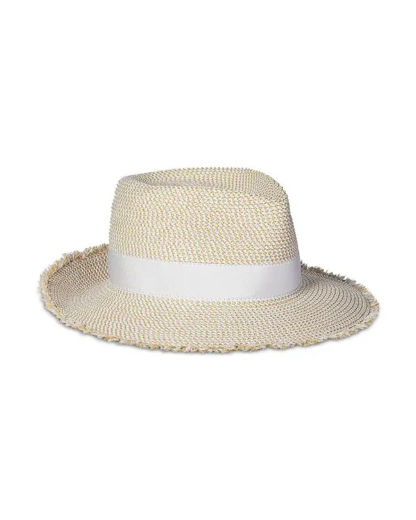 Eric Javits Fringe Pinch Sun Hat - White Mix