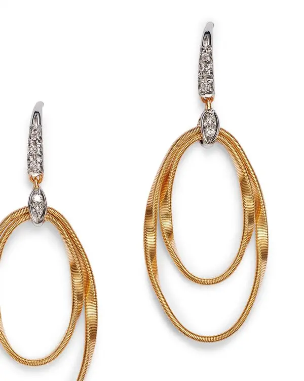 Marco Bicego 18k Yellow Gold Onde Double Loop Hook Earrings