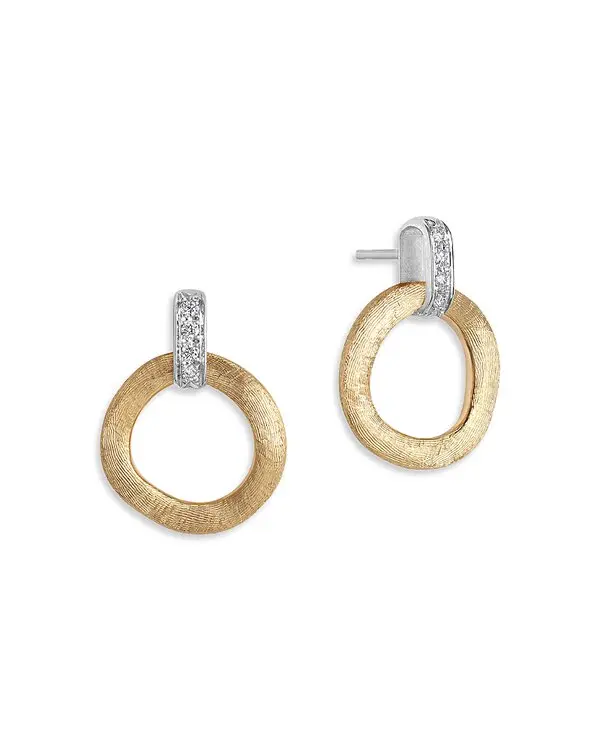Marco Bicego 18k White And Yellow Gold Jaipur Diamond Drop Earrings - Gold/white