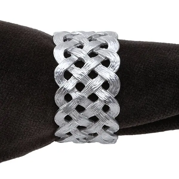 L'Objet Matte Braid Napkin Jewel Rings, Set Of 4 - Platinum