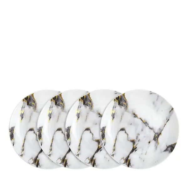 Prouna Marble Canape Plates, Set Of 4 - Venice Fog