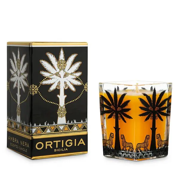 ORTIGIA SICILIA Ambra Nera Large Candle 6 Oz - Yellow