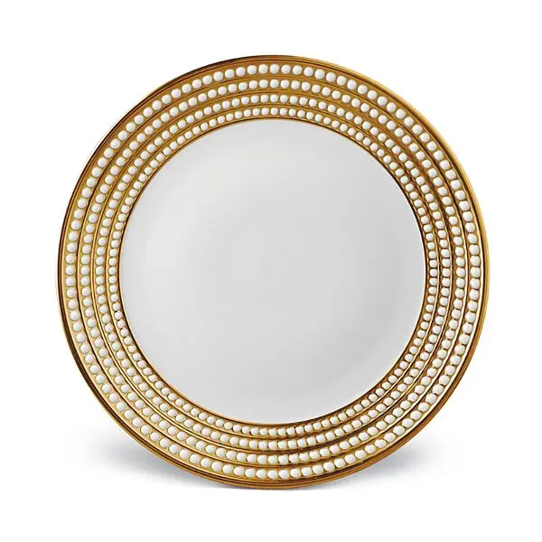 L'Objet Perlee Gold Charger - Gold And White