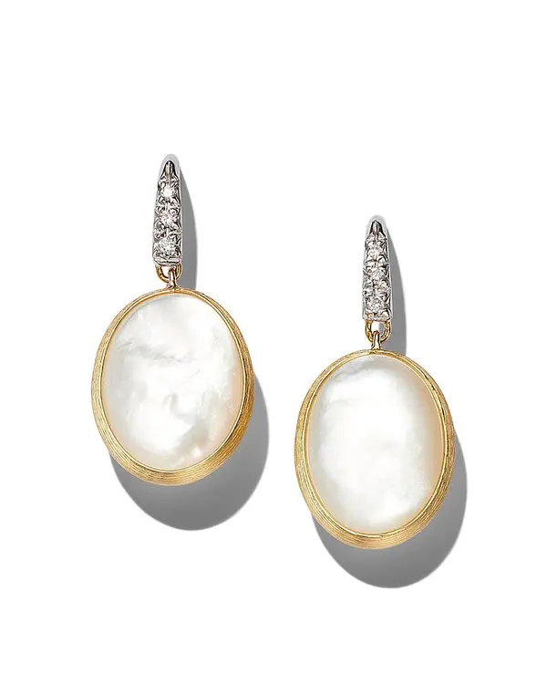 Marco Bicego 18k Two Tone Gold Siviglia Diamond & Mother Of Pearl Drop Earrings - White/gold