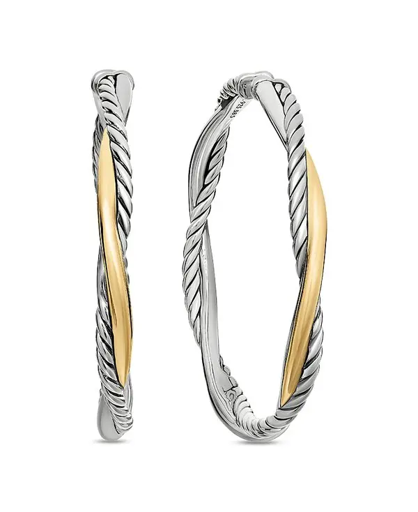 David Yurman Petite Infinity Hoop Earrings - Silver/gold