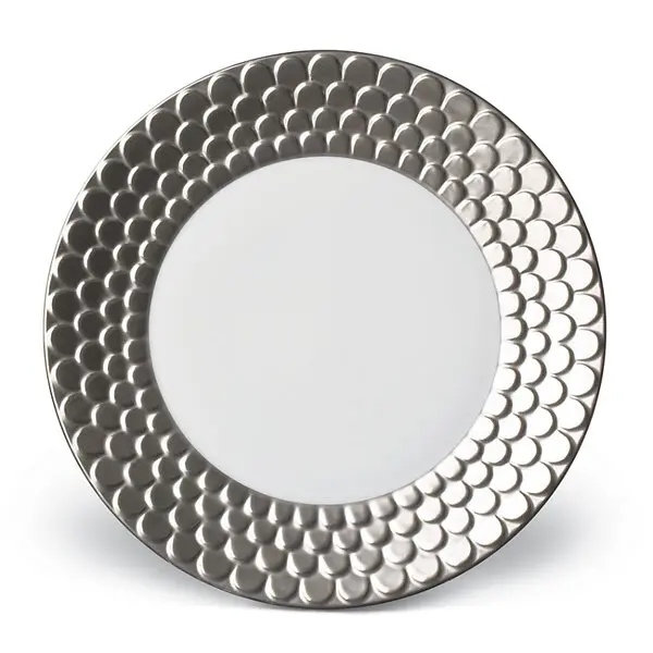 L'Objet Aegean Sculpted Dessert Plate - White/platinum
