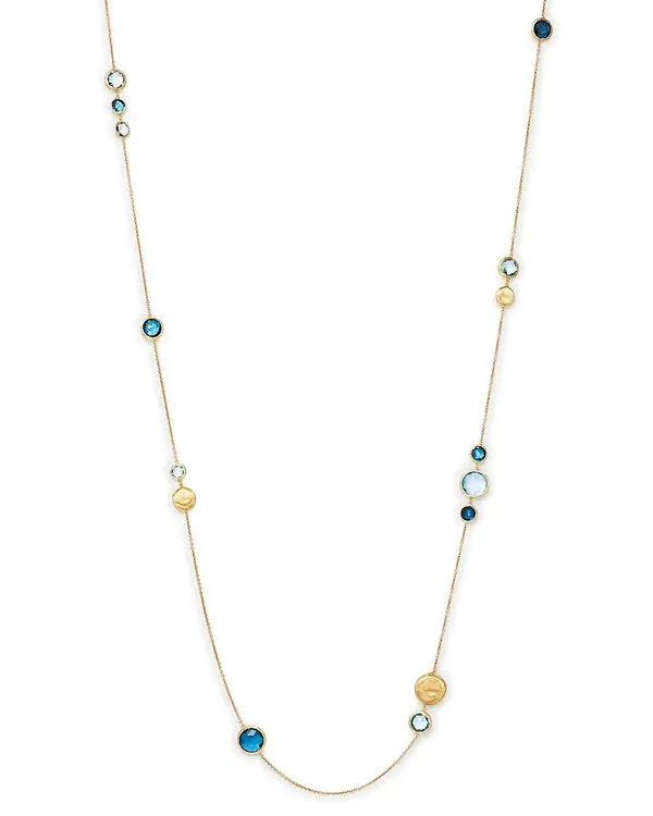 Marco Bicego 18k Yellow Gold Jaipur Mixed Blue Topaz Necklace - Blue/gold