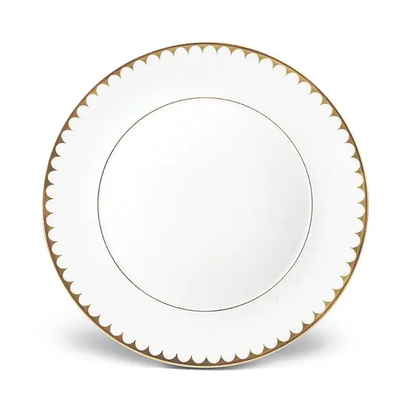 L'Objet Aegean Dinner Plate - White/k Gold