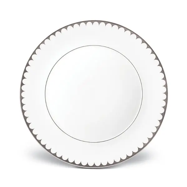 L'Objet Aegean Dinner Plate - White/platinum