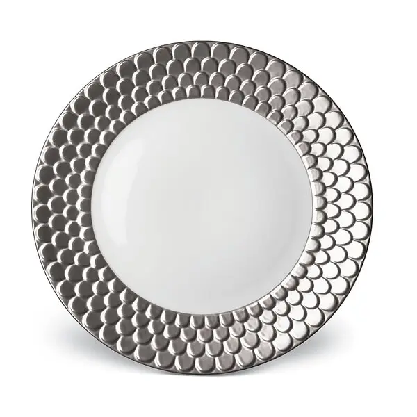 L'Objet Aegean Charger - White/platinum