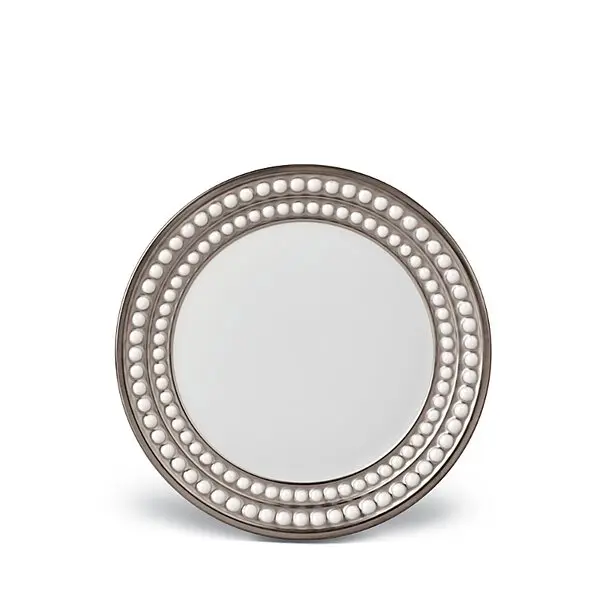 L'Objet Perlee Platinum Bread & Butter Plate - Platinum And White